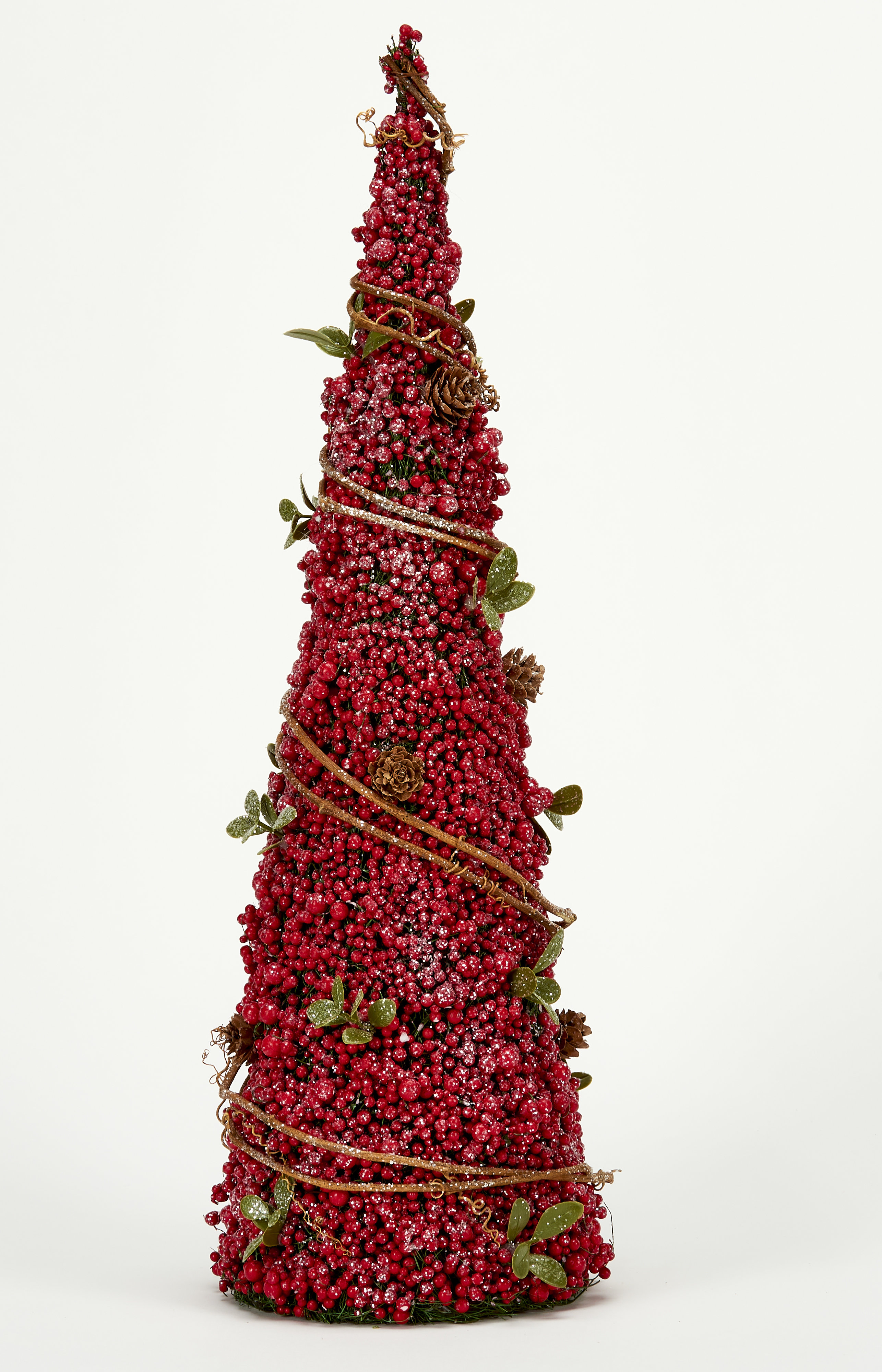 The Holiday Aisle® 18" Berries Pine Leaves Topiary Christmas Tabletop ...