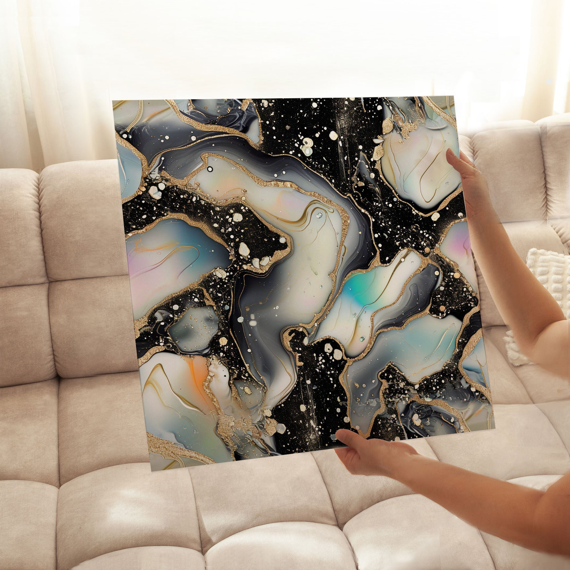 Wrought Studio™ Abstract Multicolor Geode III Modern Unframed Art Print ...