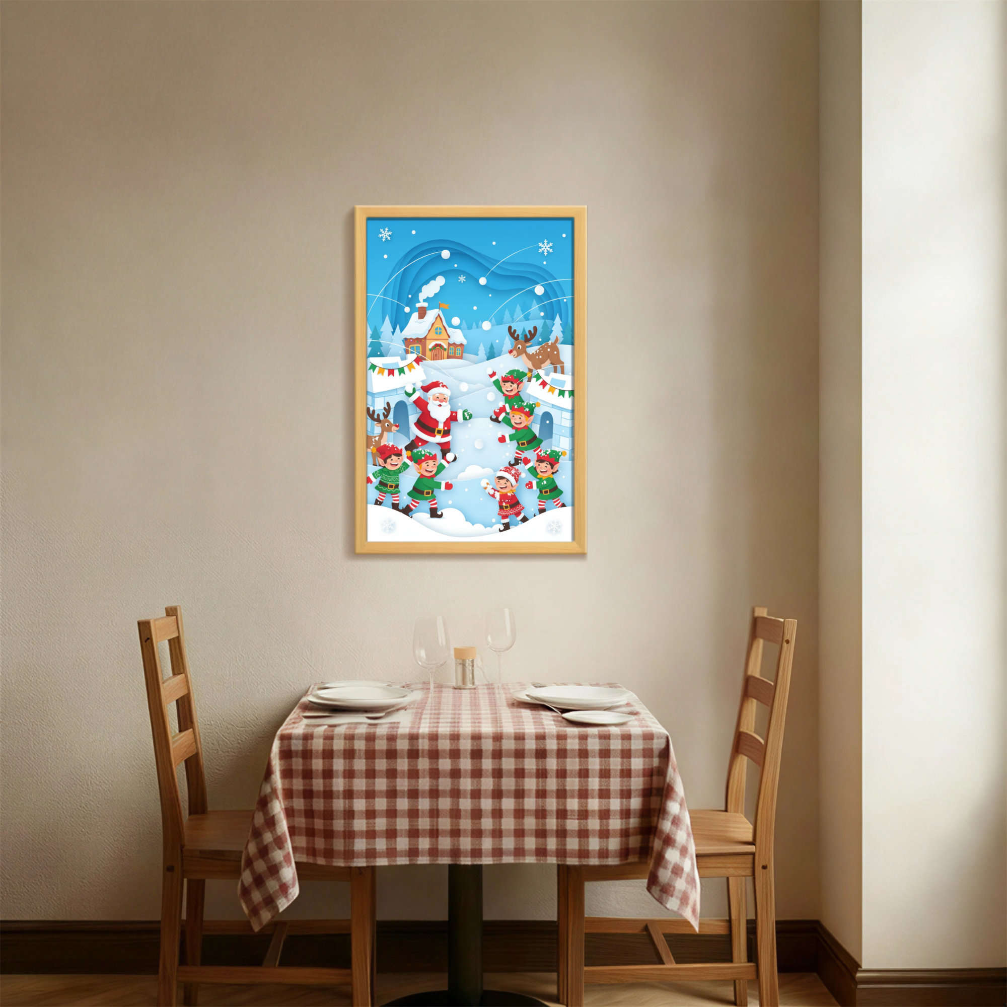 Red Barrel Studio® Christmas Santa Elves Reindeer Snowy Village ...
