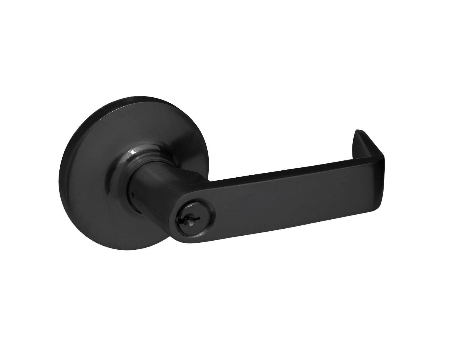 Trans-Atlantic Black Entry Lever Trim with Lock for Panic Exit Device ...