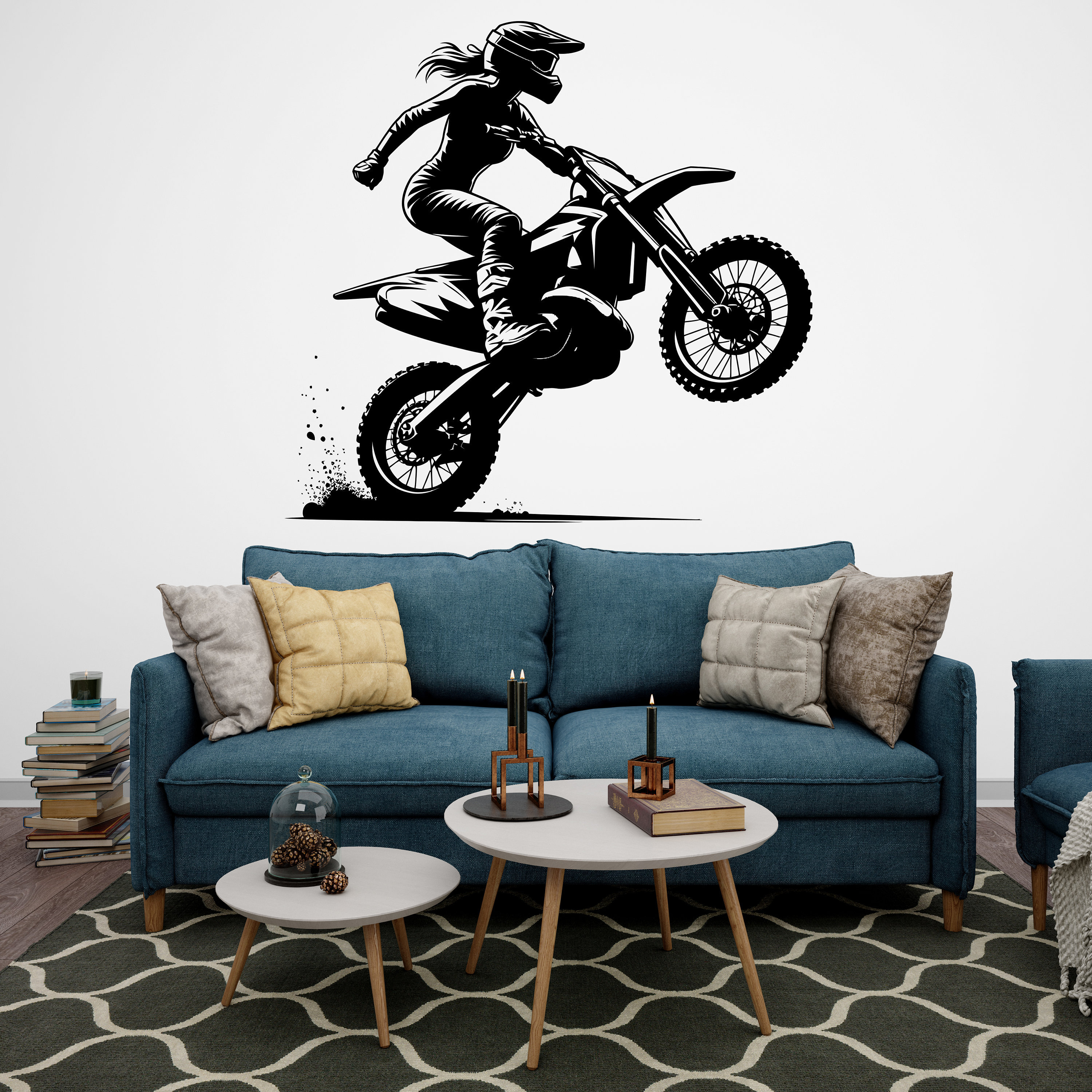 East Urban Home Motocross Wall Decal, Girl Motocross Decor, Girl ...