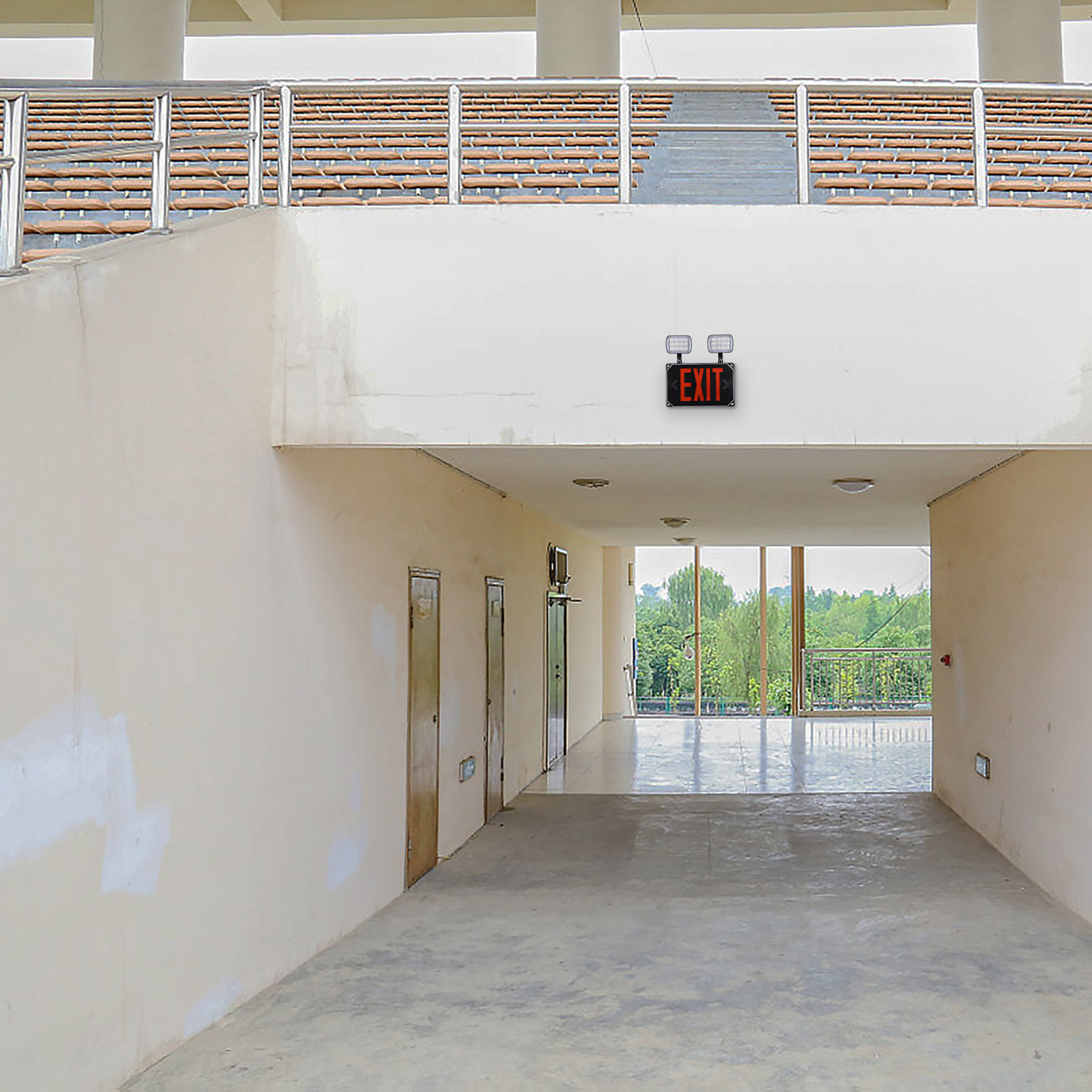 LEDVANS Led Exit Sign Light, Red Letter Exterior Battery Backup ...