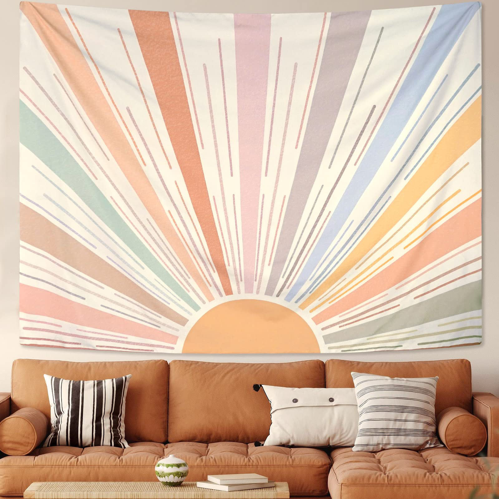 Lark Manor™ Tapestry Wall Hanging, Retro 70S Abstract Striped Aesthetic ...