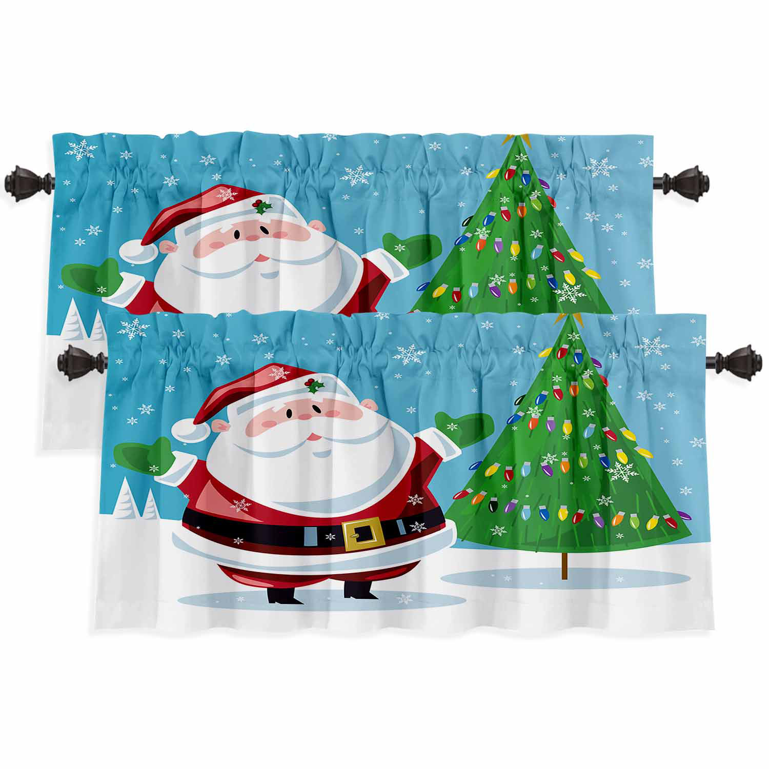 Ophelia & Co. Clear 52"W Santa Claus Amp Christmas Tree Cartoon Window ...