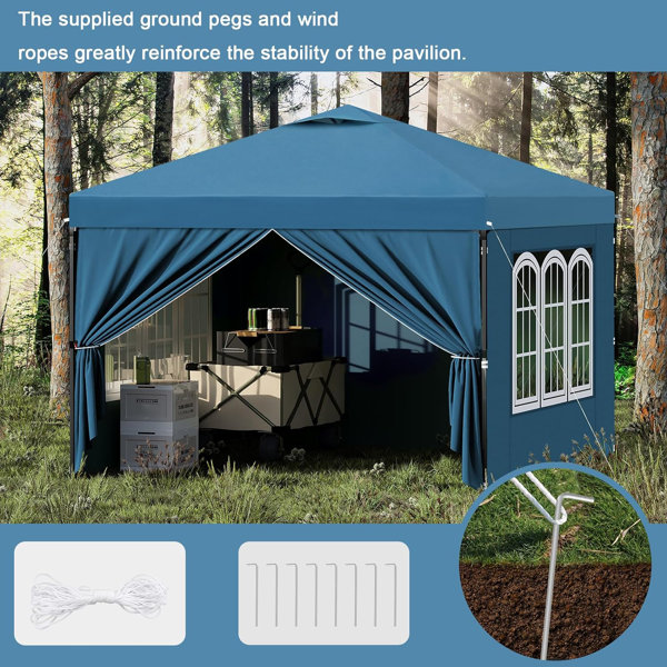Dakota Fields Gazebo 3 X 3 M, Folding Gazebo With Side Walls ...