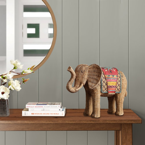 Bungalow Rose Moncalieri 7-Inch Resin Elephant Statue, Symbol of Good ...