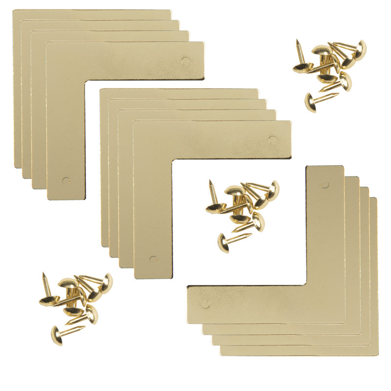 Dritz Home Smooth Campaign Hardware Corners, Small, 3 Pack, Brass | Wayfair