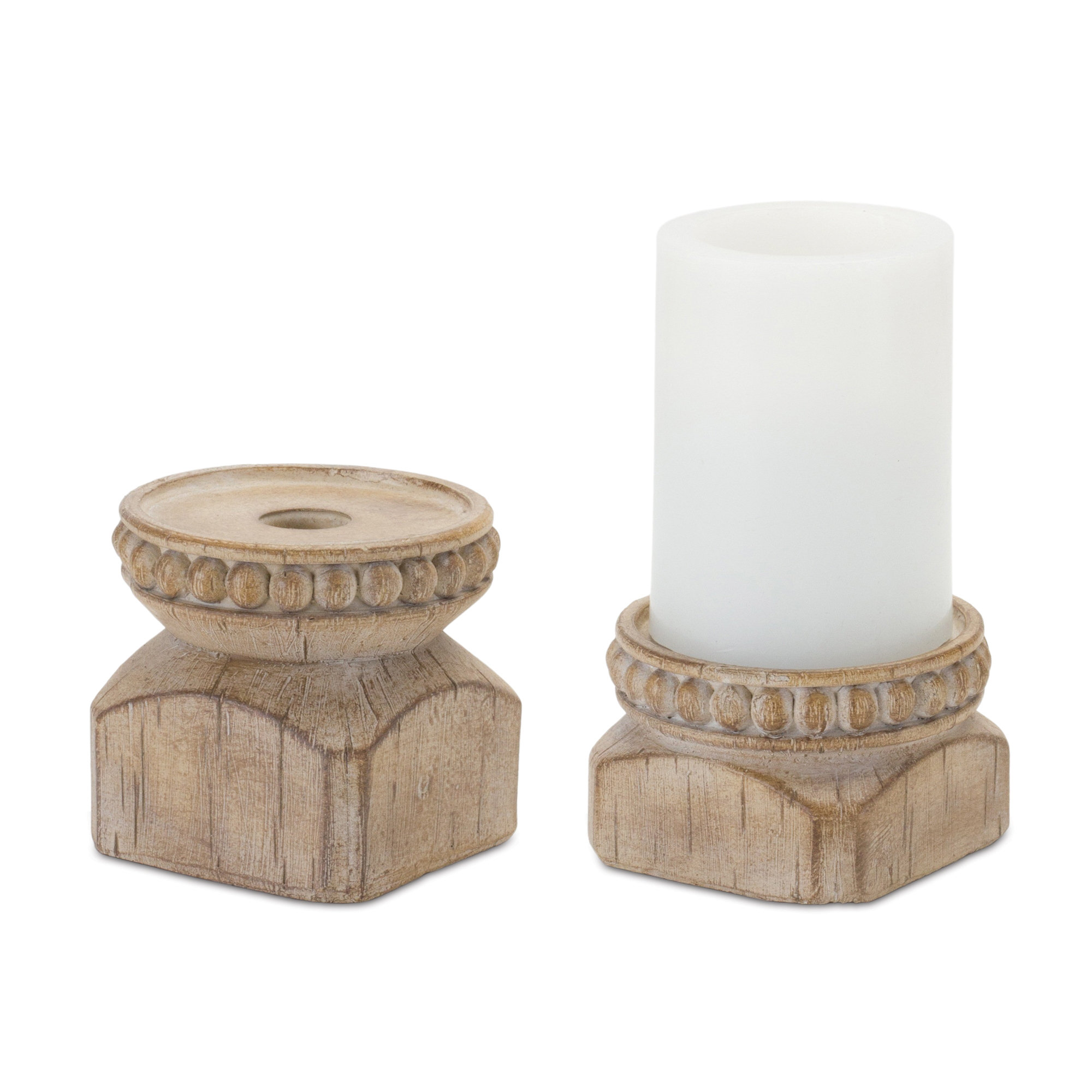 Bungalow Rose 4 Piece Polyresin Tabletop Pillar | Wayfair