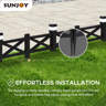 Sunjoy Garden Fence Solar Border Fencing with Waterproof LED Path ...
