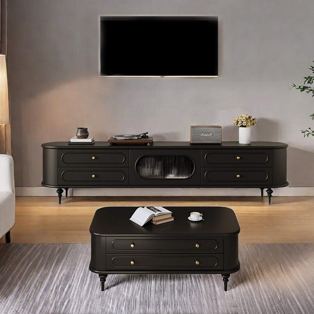Aurora Craft French Style TV Stand And Coffee Table Set 2 - Piece ...