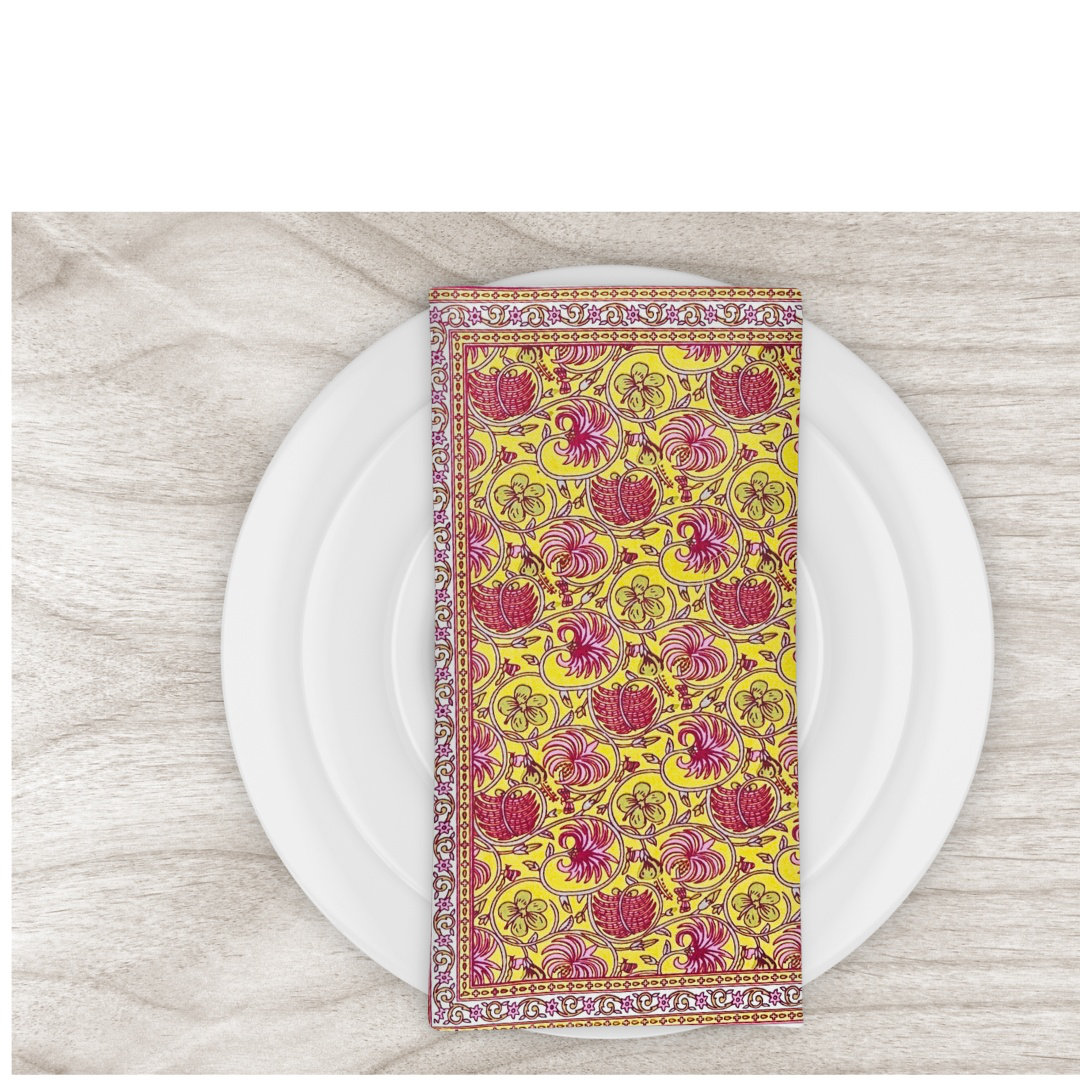 Bungalow Rose Jadeon Floral Cotton Table Accessory | Wayfair