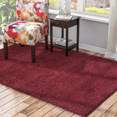 Lark Manor Delane Shag Maroon Area Rug & Reviews | Wayfair