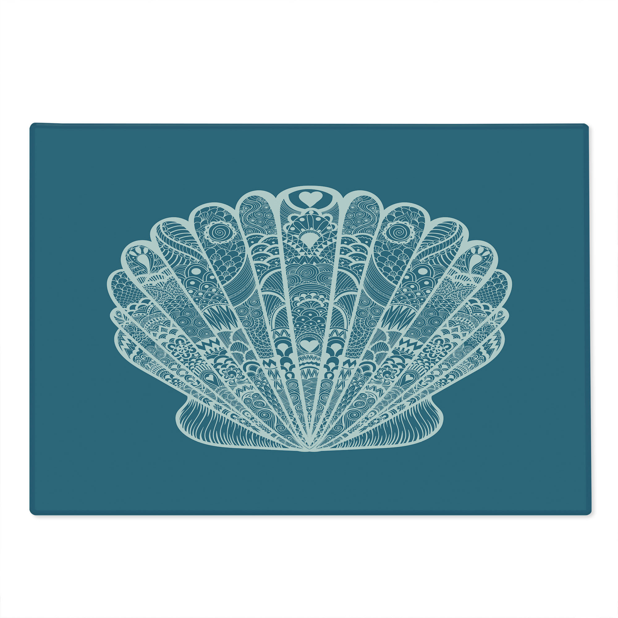 Ambesonne Scallop Cutting Board Large Size Zentangle Look Sea Shell ...