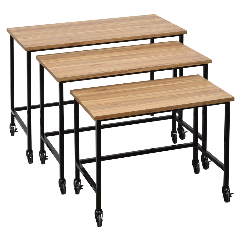 17 Stories 34.5" H X 48" W - Black & Olive Wood Nesting Retail Display ...