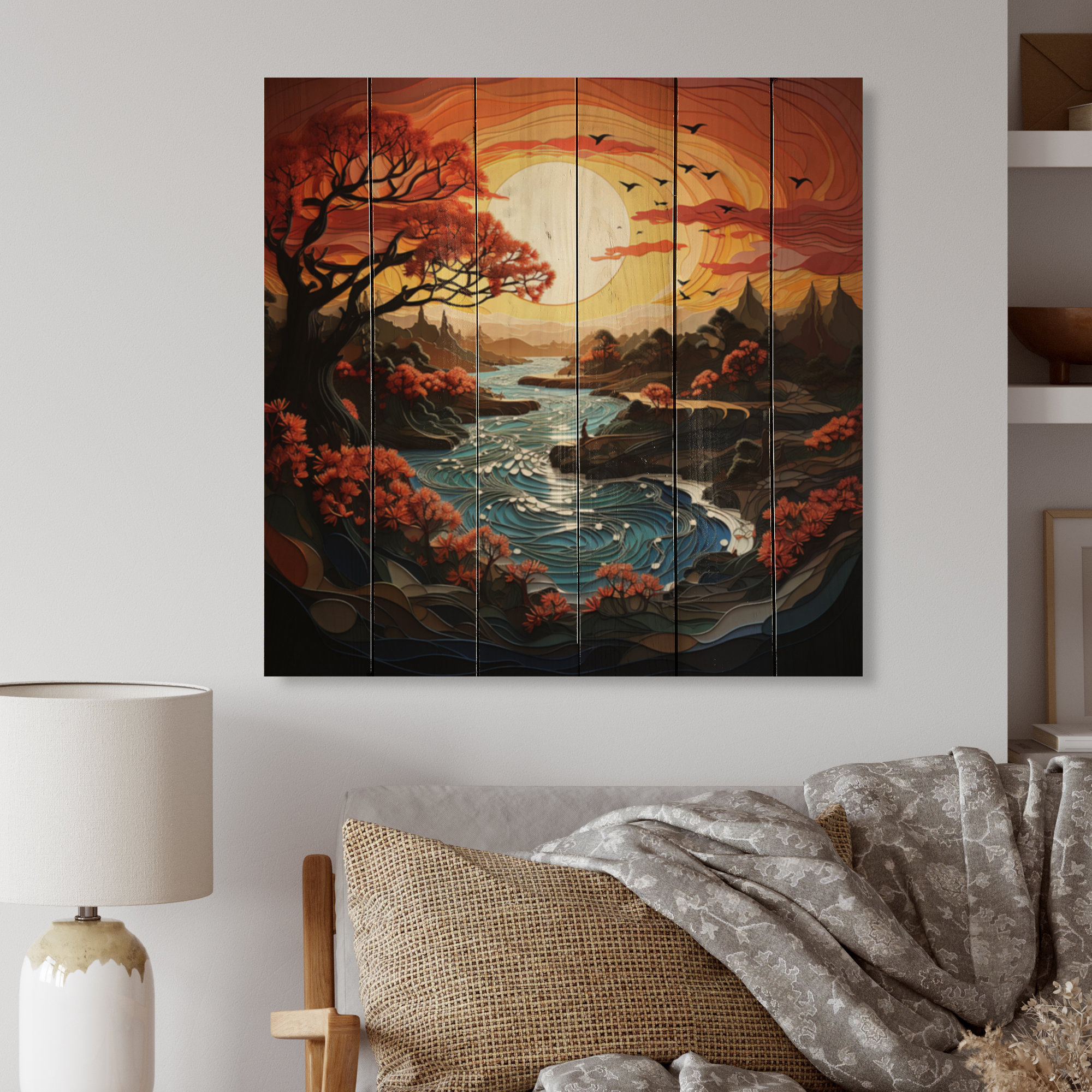 Red Barrel Studio® Jahanara Orange Sunrise Silent Awakening Papercut I ...