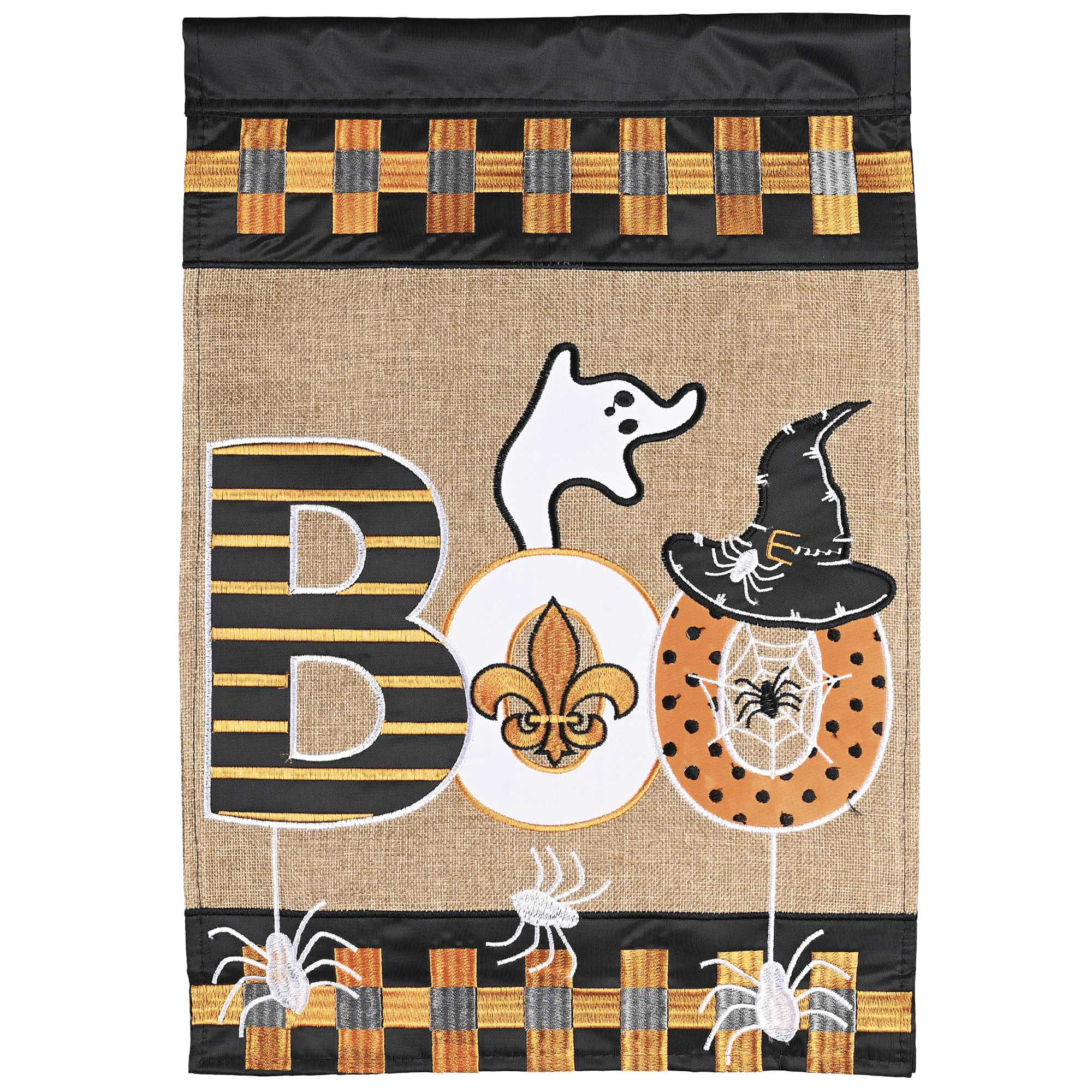 Ophelia & Co. Gardenflag Burlap Boo Ghost Fleur De Lis | Wayfair