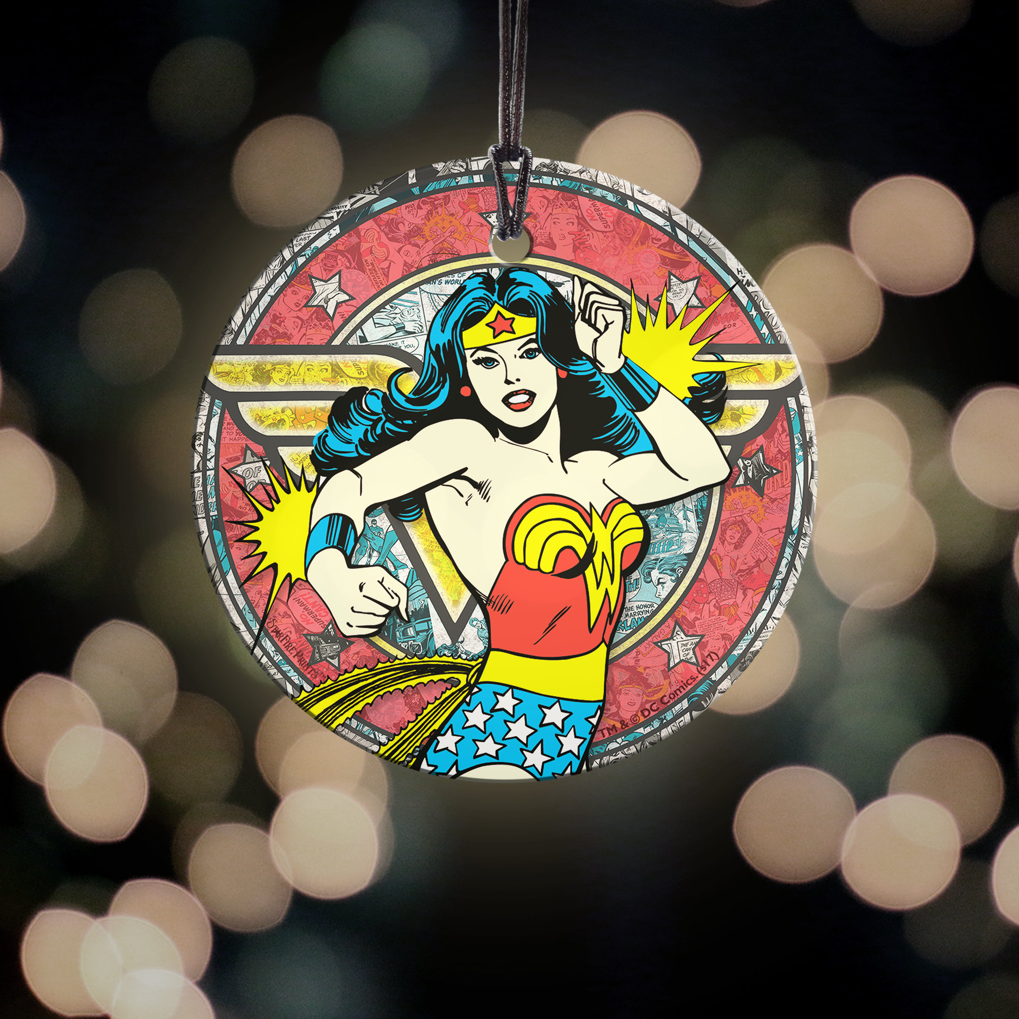 Trend Setters Dc Comics Originals Wonder Woman Retro Hanging Glass Print Hanging Glass Print