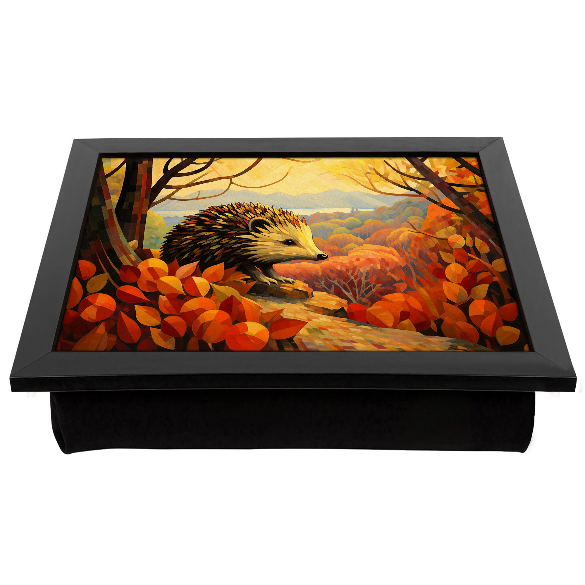 17 Stories Hedgehog Art Deco Lap Tray with Cushion | Wayfair.co.uk