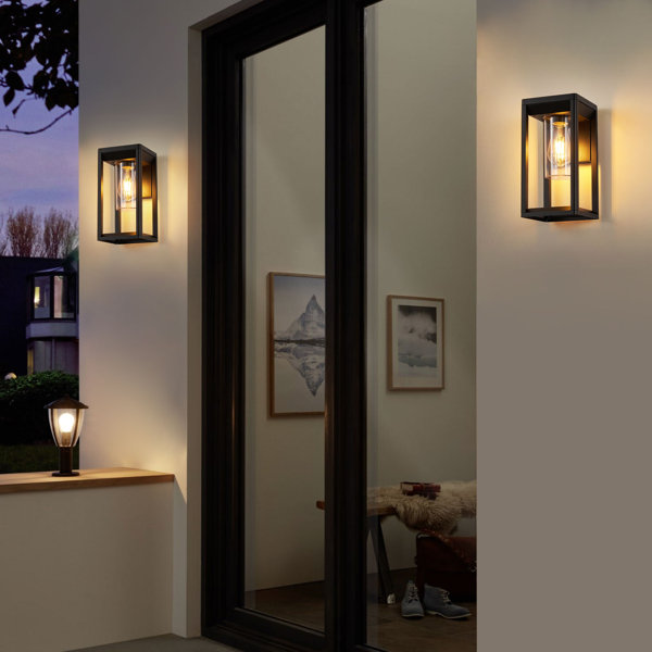 17 Stories Outdoor Wall Light, Mains Powered, IP65 Weatherproof, E27 ...