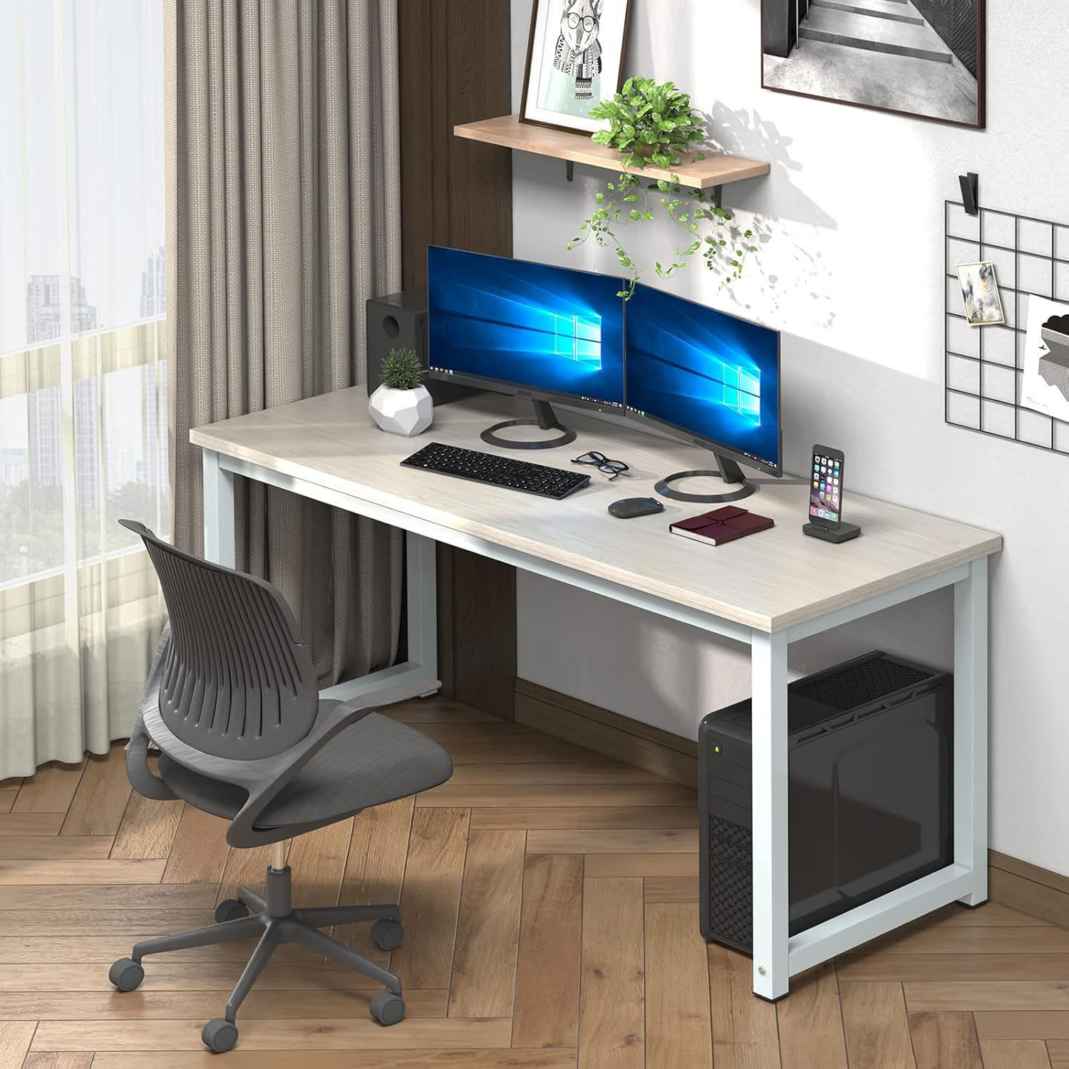 Ebern Designs Large Office Desk For Home Office, Large 63” Computer ...