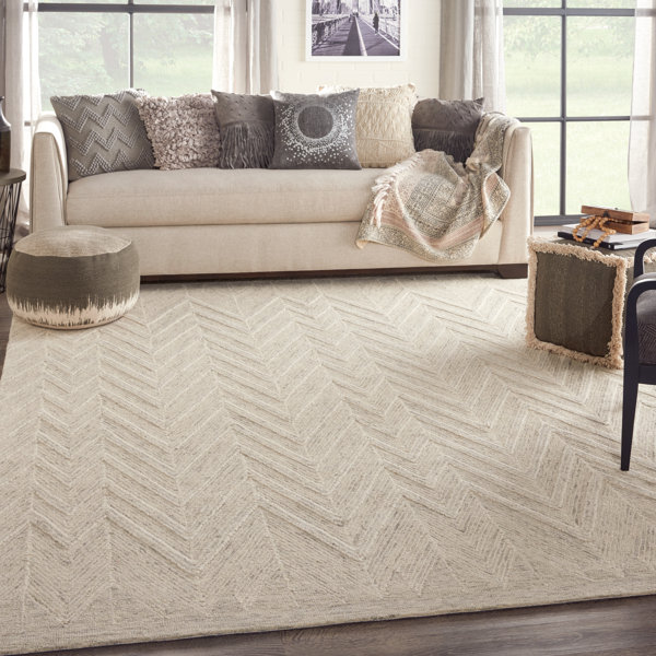 Sand & Stable™ Zoe Abstract Tufted Wool Gray/Ivory Area Rug & Reviews ...