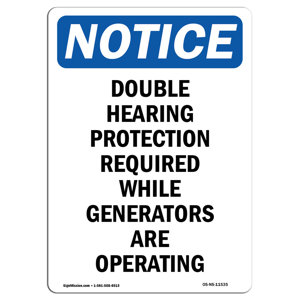 SignMission Double Hearing Protection Required Sign | Wayfair