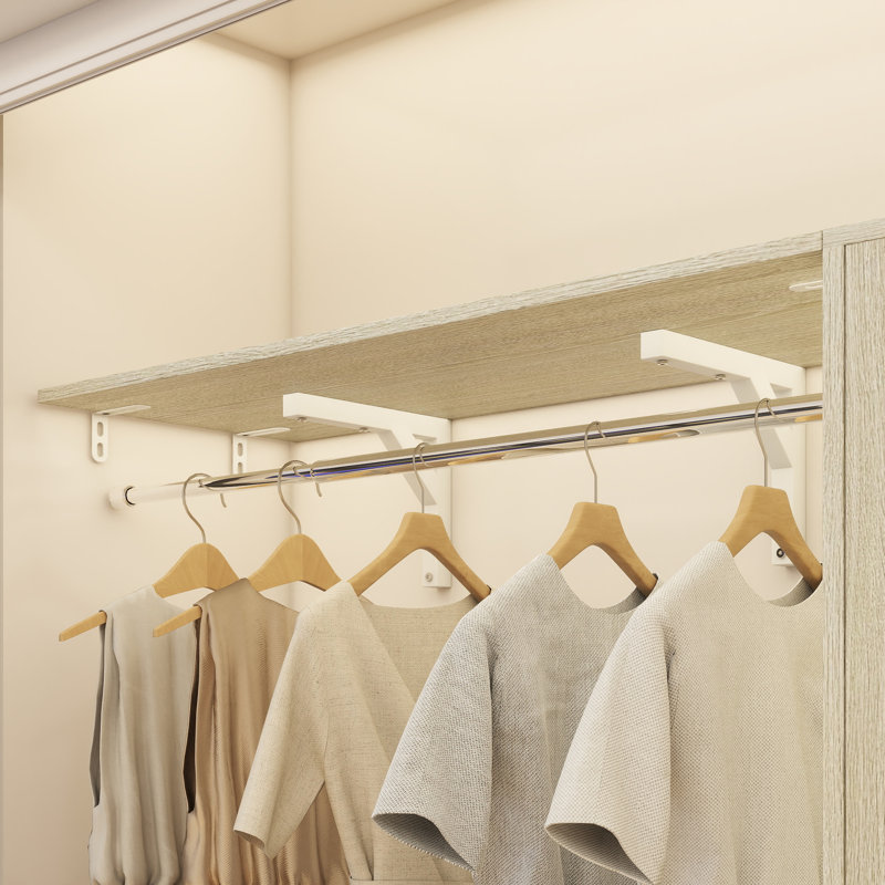 Latitude Run® 60" Closet System With Visualize Cabinet Door And Wooden ...