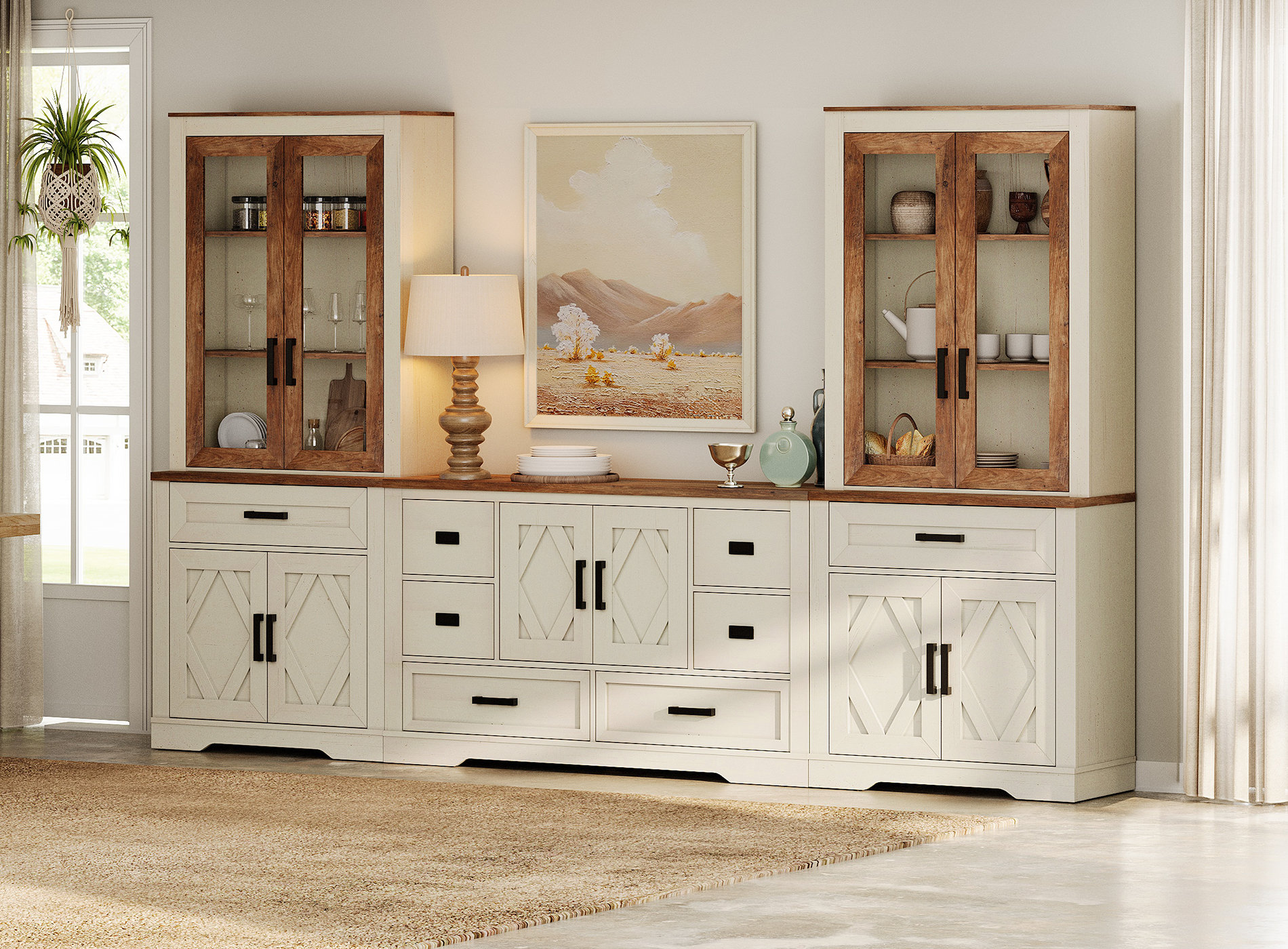 Winston Porter Ensemble de 3 armoires de rangement Glenford 3-en-1 de ...