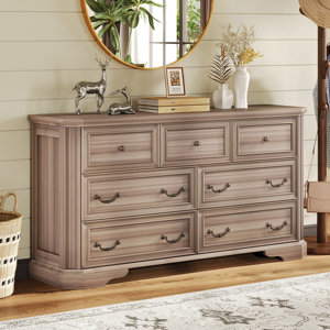 Alcott Hill® Farmhouse 54" Wide 7 Drawers Dresser For Bedroom, Wood ...