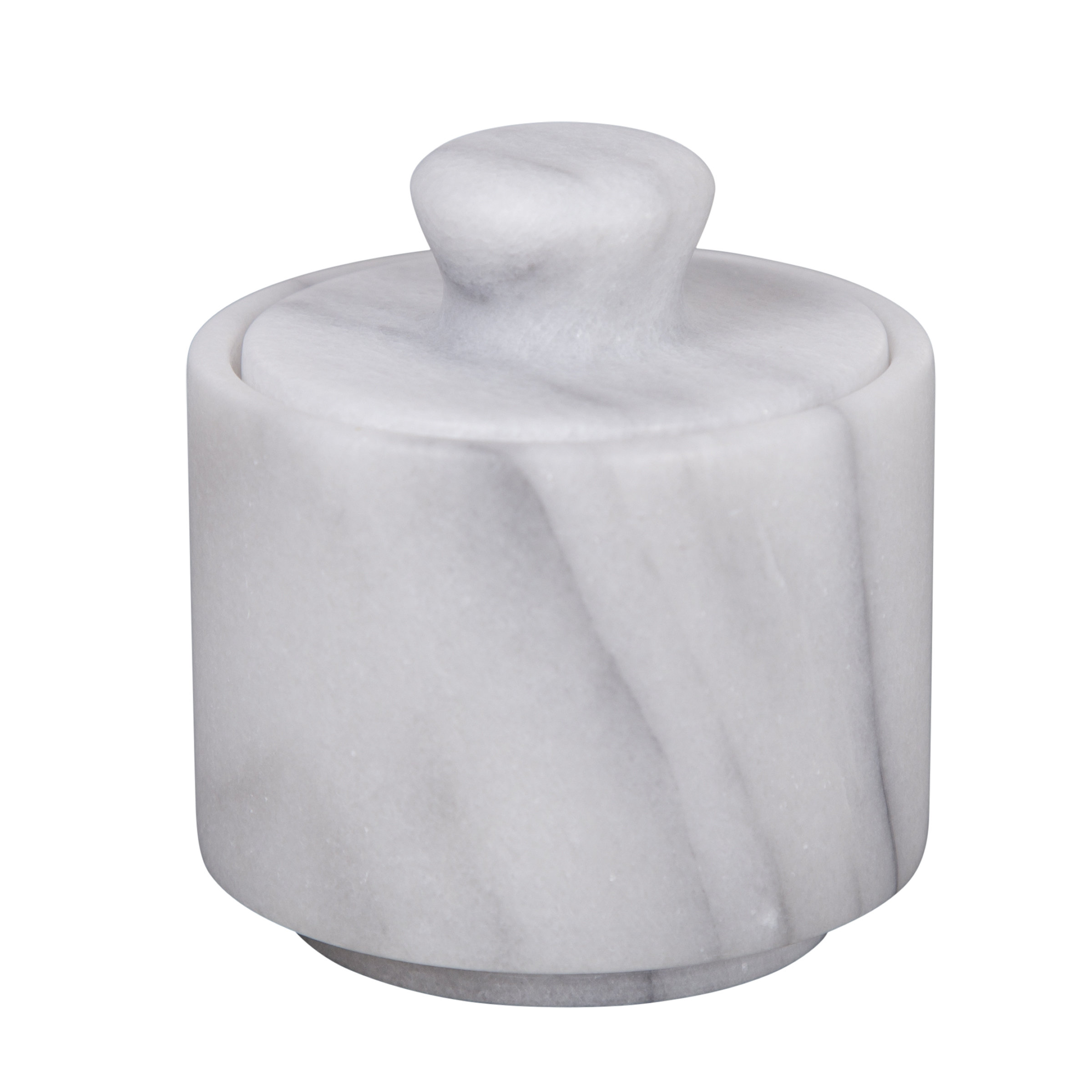 Creative Home Natural Marble Salt Cellar Keeper Round Salt Spices ...