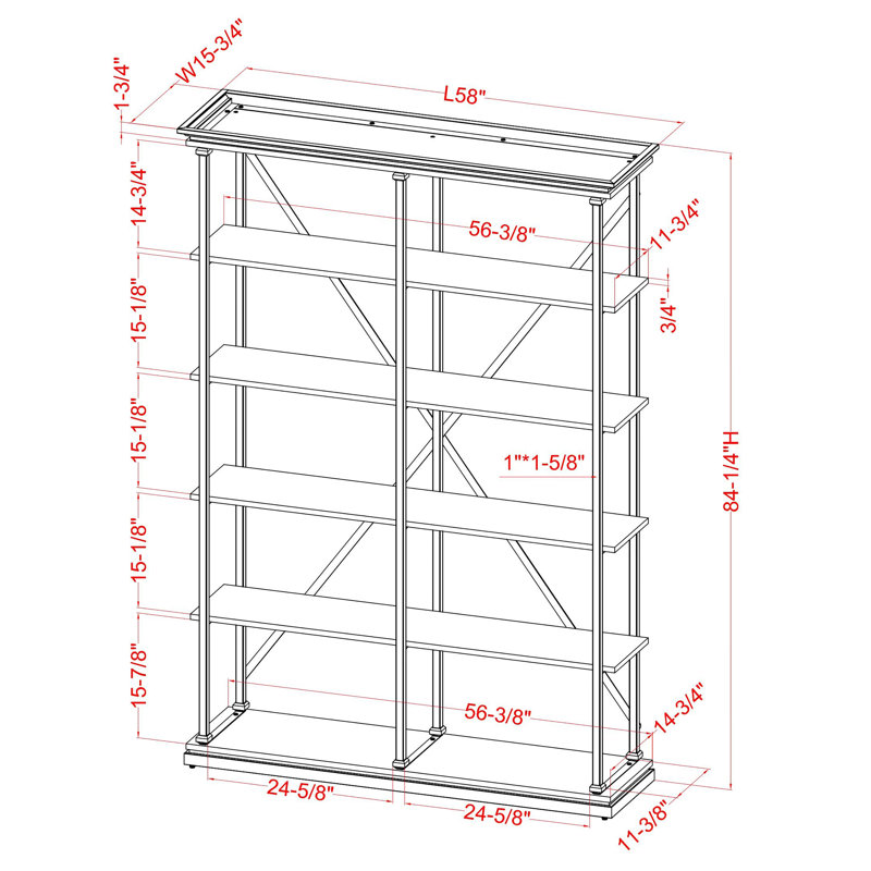 Lark Manor™ Calton 84.25'' H x 58'' W Steel Etagere Bookcase & Reviews ...