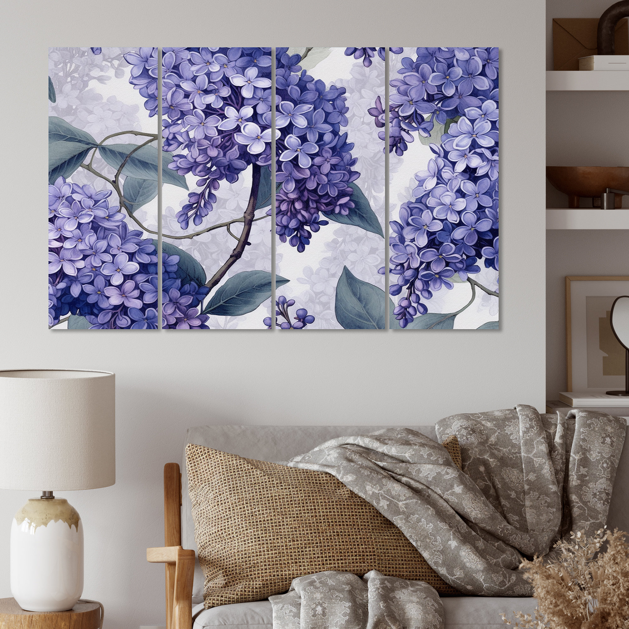 August Grove Purple Ang Grey Lilac Fragrant Blooms I - Floral Metal ...