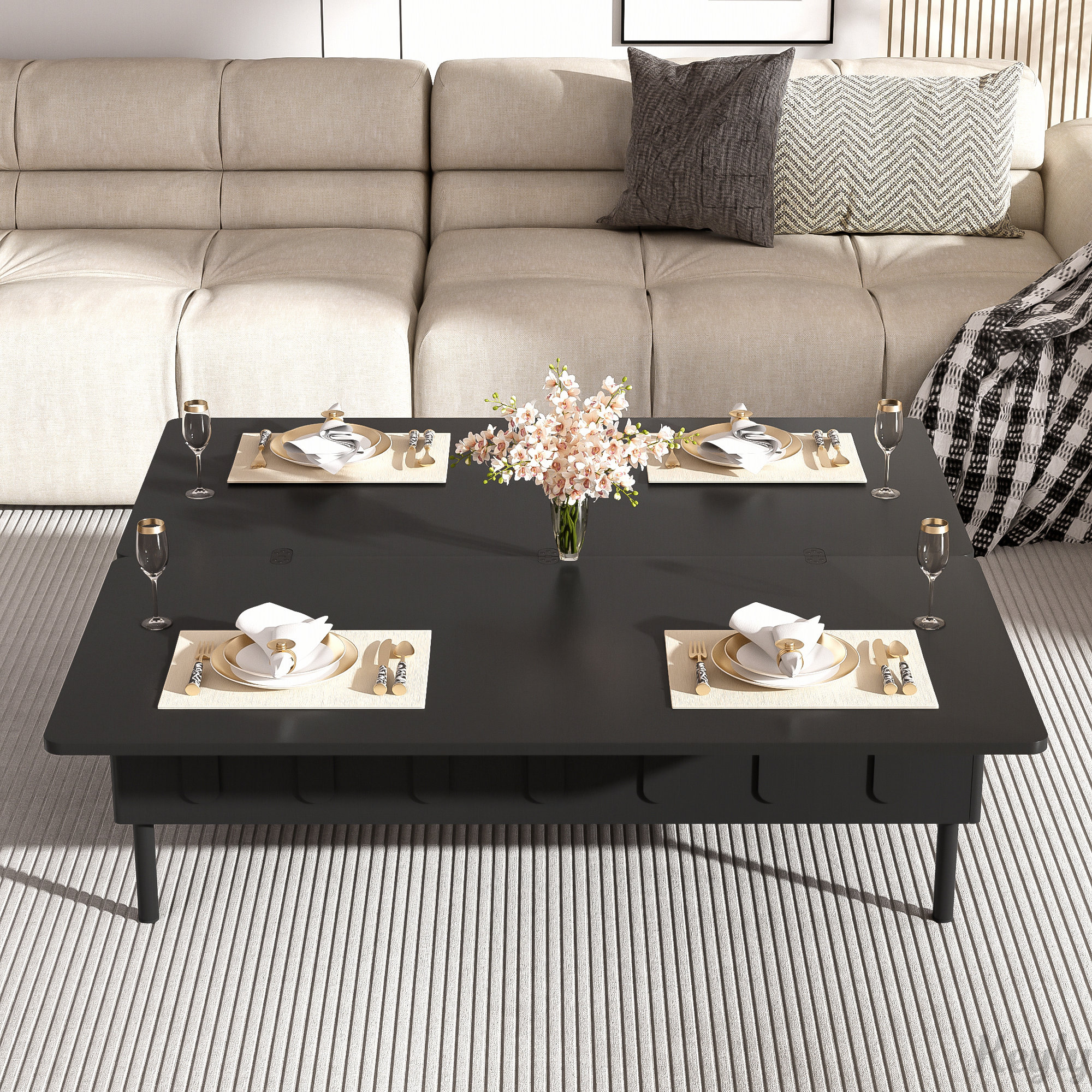 Keyly inc Lift-Top Coffee Table with Foldable Top and Hidden Storage ...