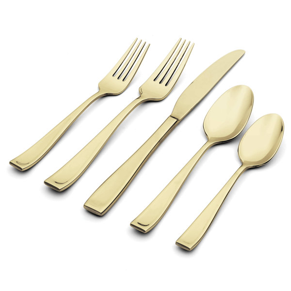 Oneida Moda Satin Champagne 20 Piece Fine Flatware Set & Reviews | Wayfair