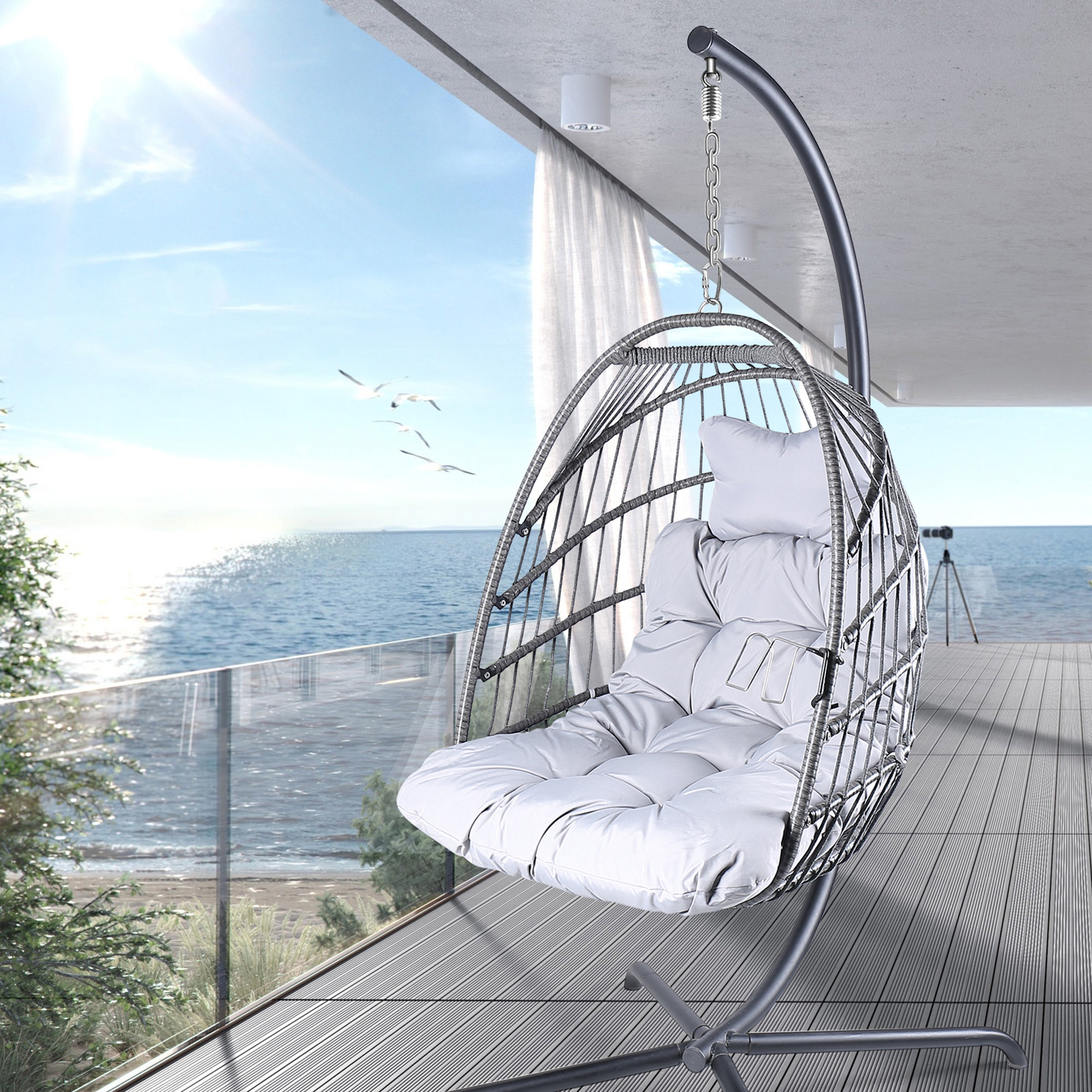 Latitude Run® Dahab 1 Person Swing Chair with Stand | Wayfair