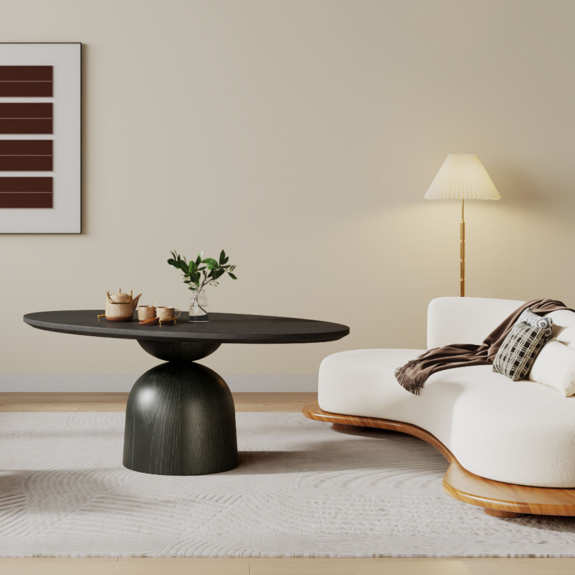 Brayden Studio® Black/Walnut Solid Wood Jahnelle Side Table Small ...