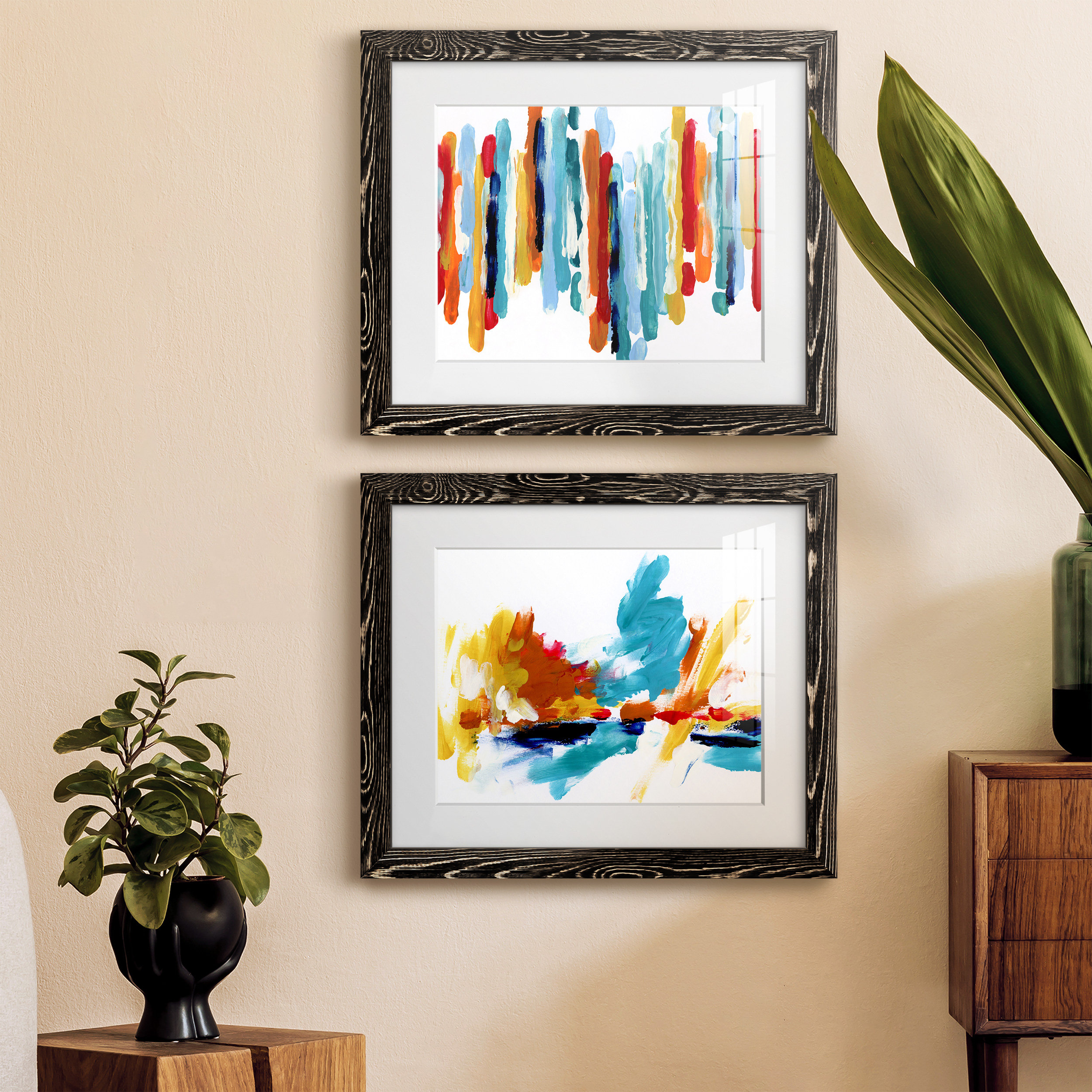 Ivy Bronx Captive Color I - 2 Piece Picture Frame Painting Set | Wayfair