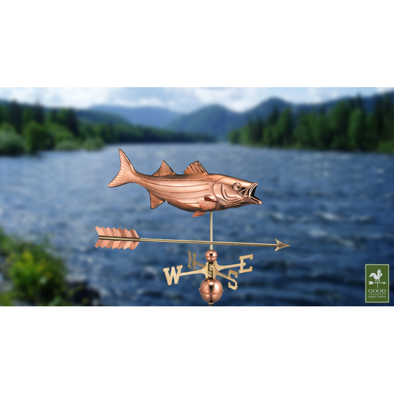Good Directions Bass with Arrow Weathervane - Pure Copper by Good ...