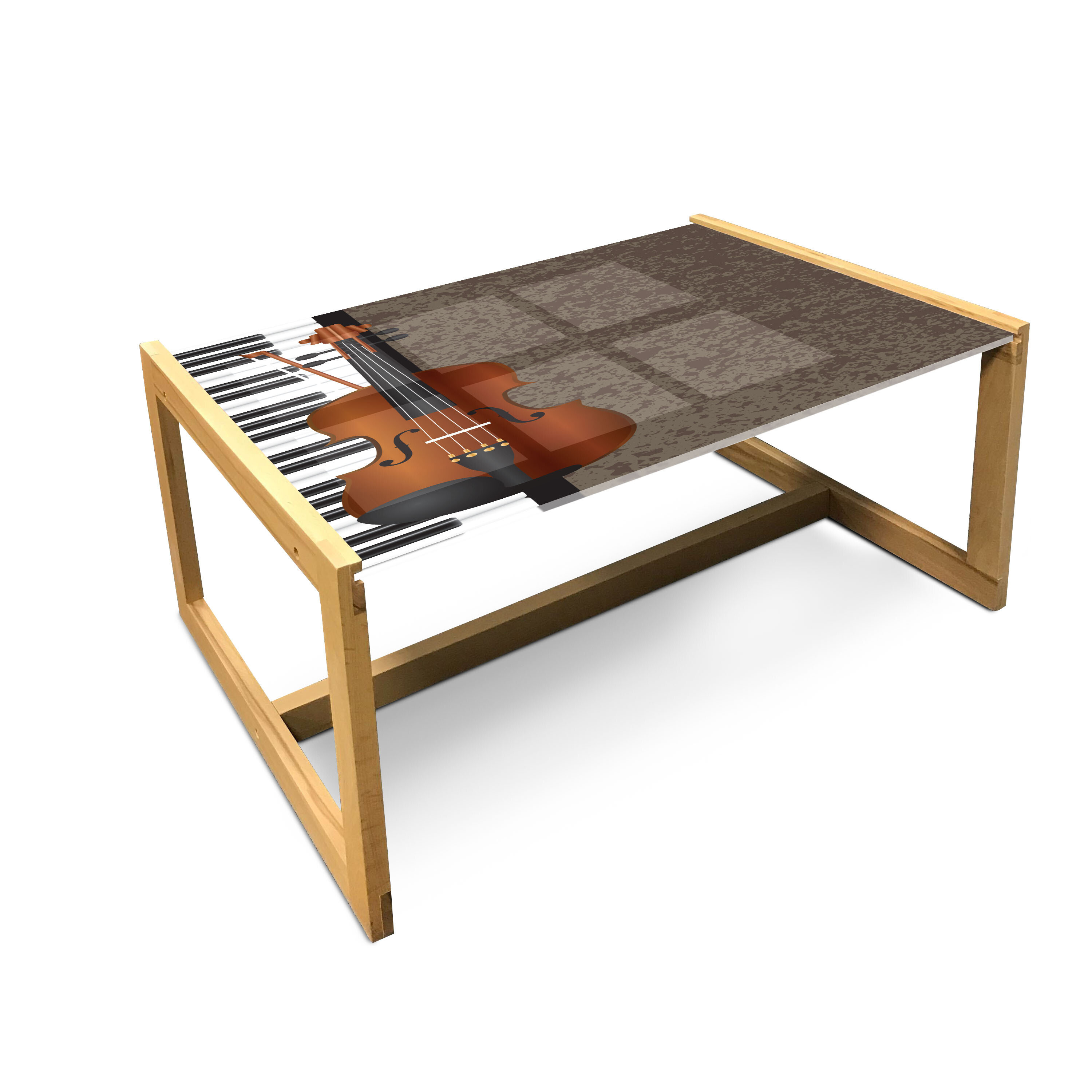 East Urban Home Music Coffee Table, Digitally Illustrated Piano And ...