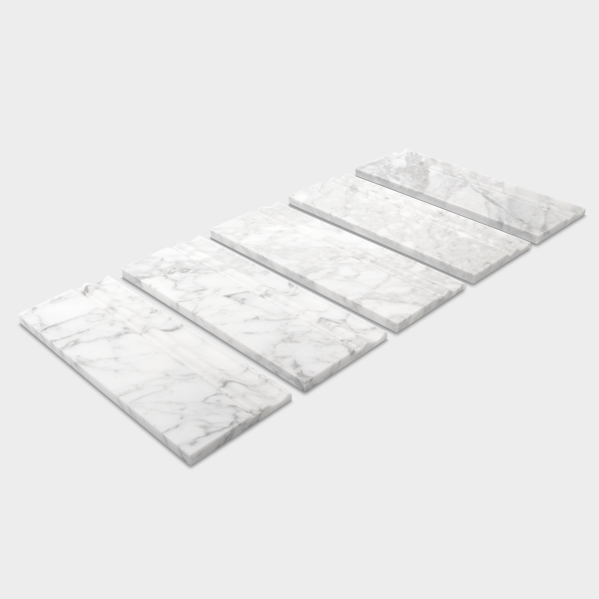 Sunwings 12" x 4.75" Natural Marble Bullnose Baseboard Tile Trim (Set ...