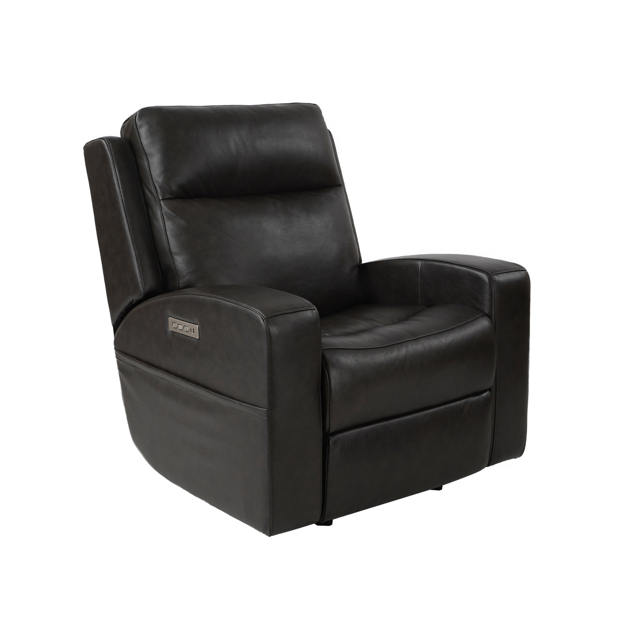 Latitude Run® 37" Wide Genuine Leather Power Glider Ergonomic Recliner ...