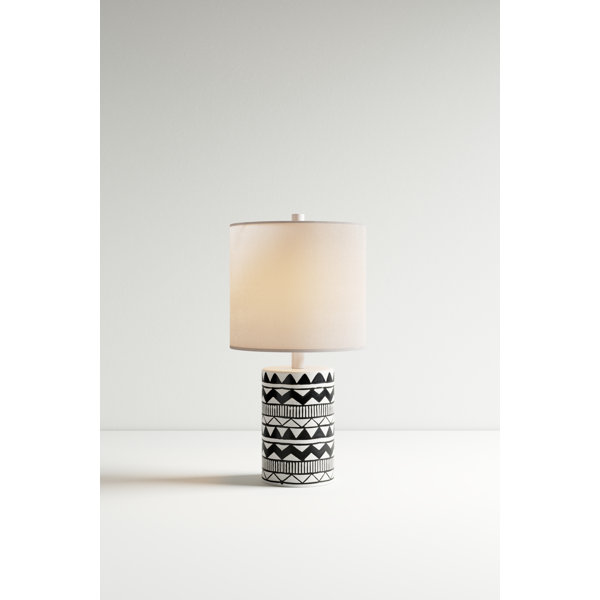 Ebern Designs Burdman 19.25" Black/White Table Lamp & Reviews | Wayfair