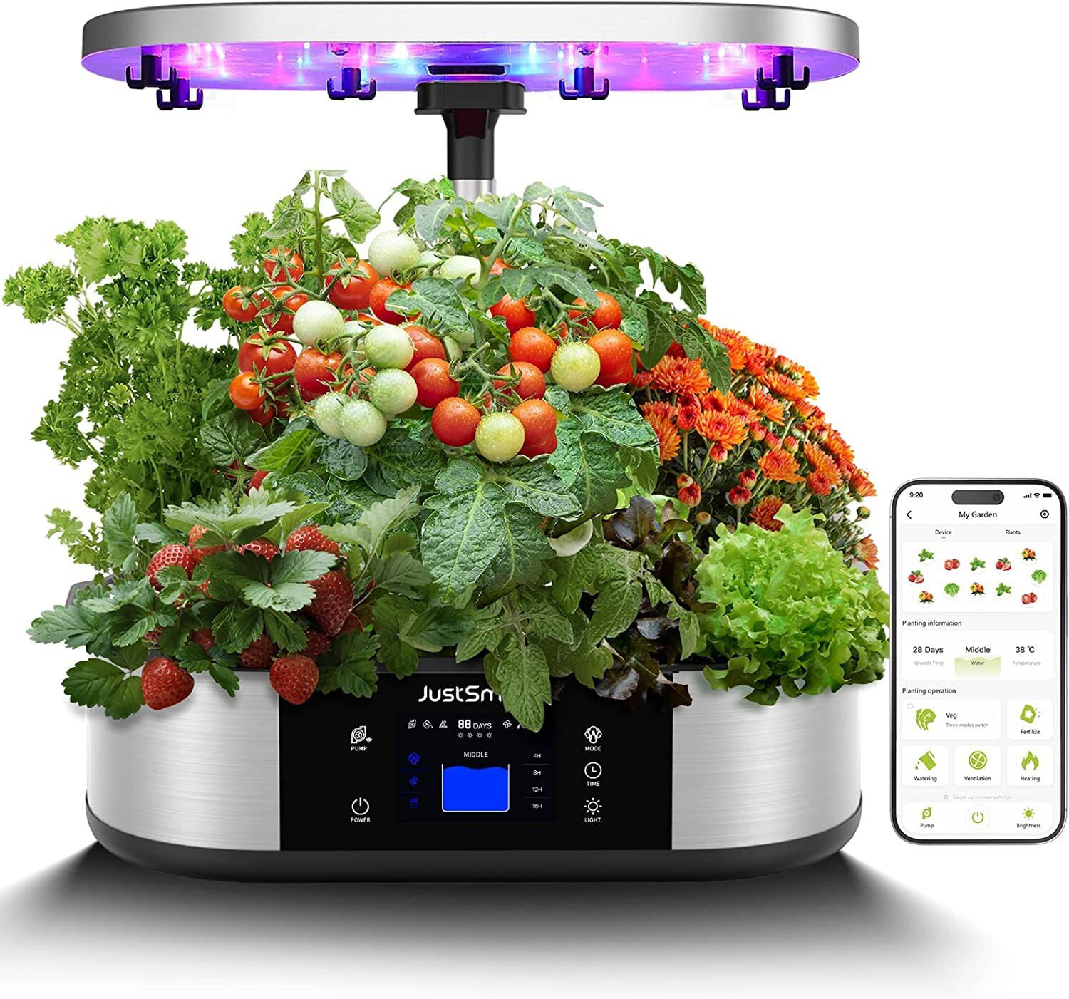 babevy GS1 Max Smart Hydroponic System Indoor Herb Garden With 36W Full ...