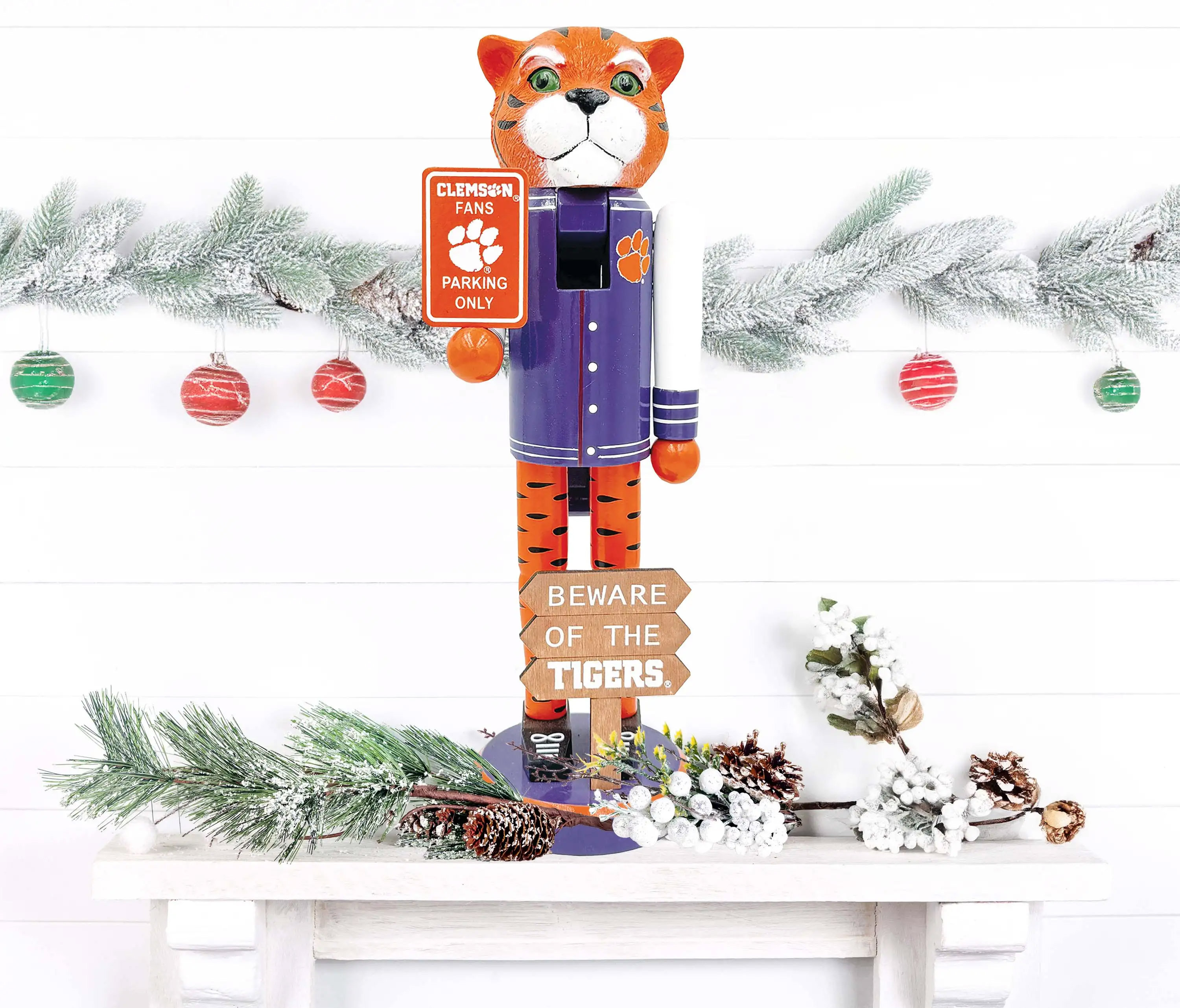 The Holiday Aisle® 12” Clemson Beware of the Tigers Nutcracker | Wayfair