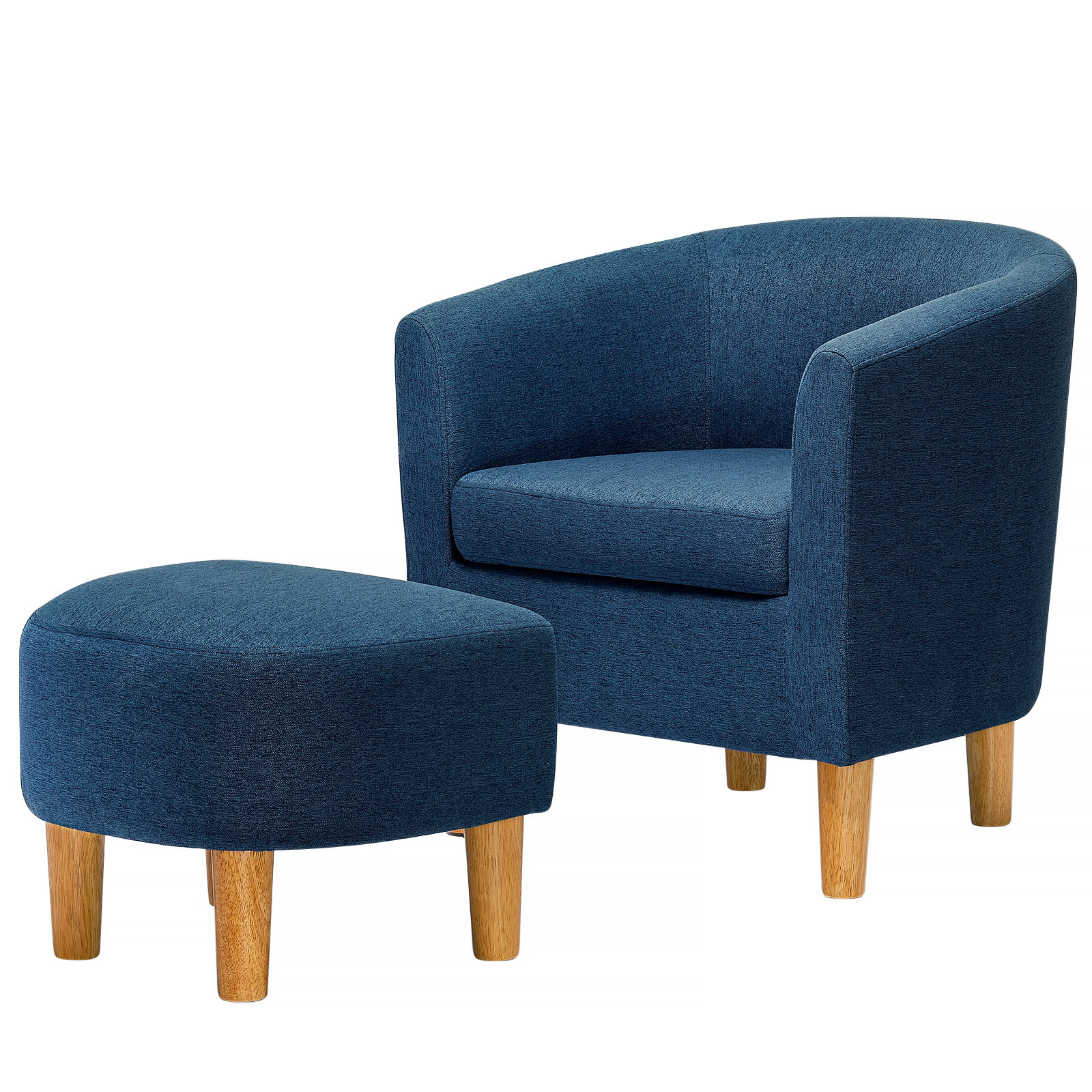 Latitude Run® Upholstered 27" Wide Barrel Chair with Ottoman & Reviews ...