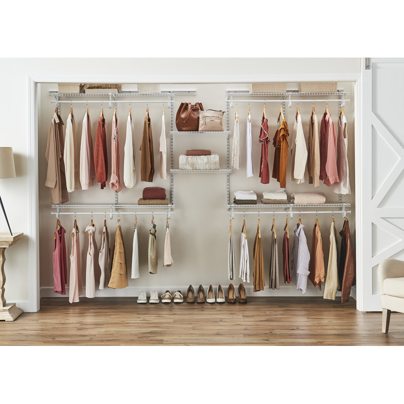 ClosetMaid ShelfTrack 84" W - 120" W Closet System Starter Kit ...