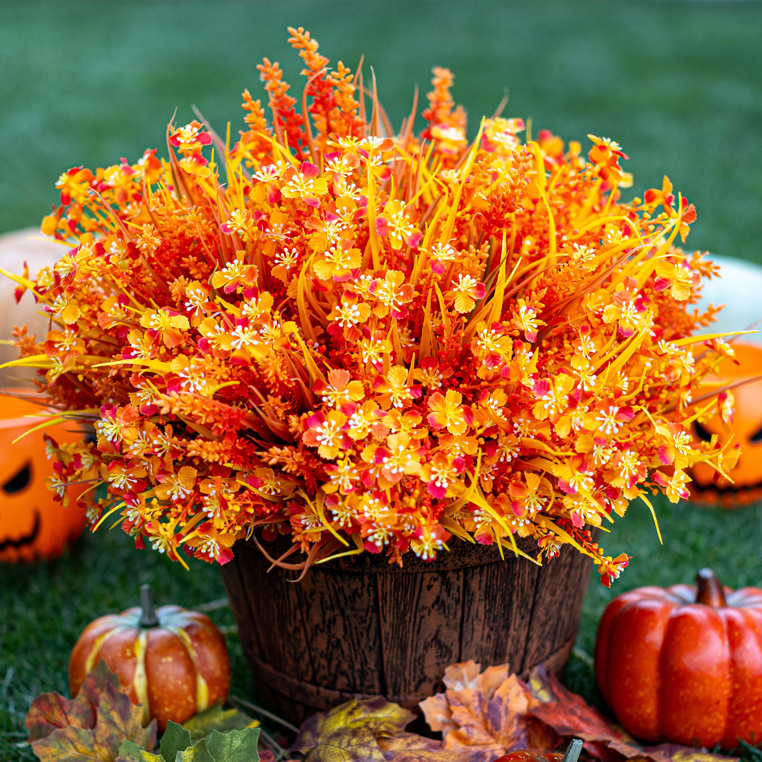 Ophelia & Co. Artificial Fall Flowers Outdoor Fake Mums - 16 Bundles ...