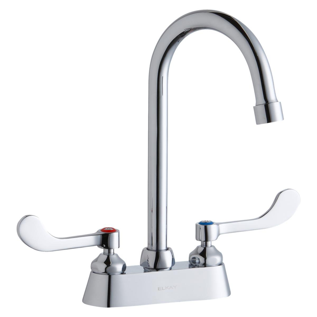 Elkay Pull Down Double Handle Kitchen Faucet With Deck Plate And ...