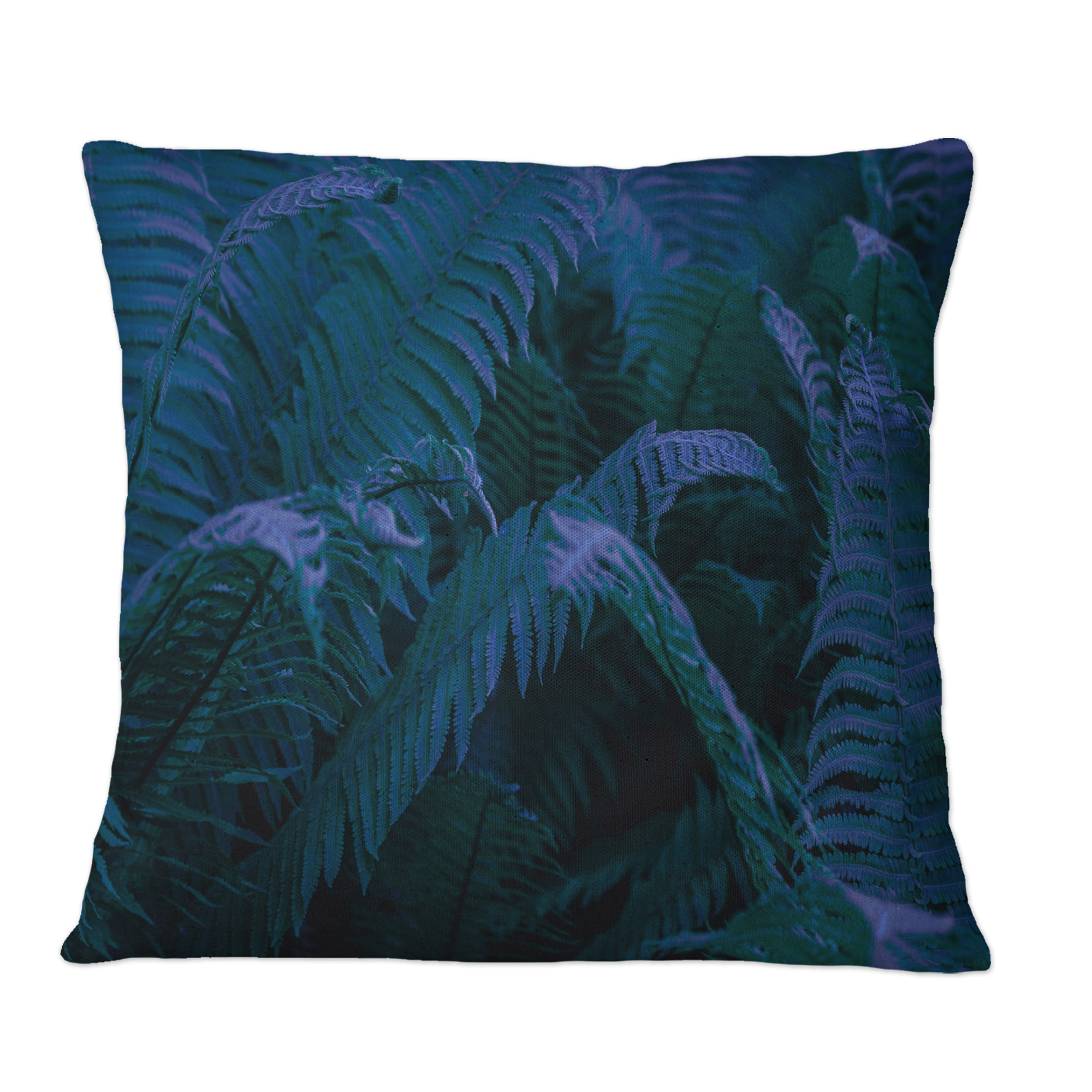 Design Art Dark Blue Ferns In The Forest - Tropical Printed Throw ...