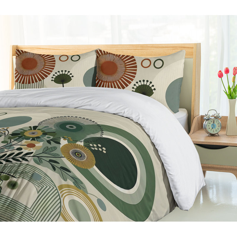 Ambesonne Boho Duvet Cover Set Bohemian Floweret Cottagecore Pale ...